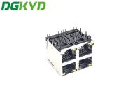 China DGKYD 2x2 Ports RJ45 Network Connector 180 Degree Shielded with LED 8P8C for sale