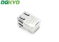 China Metal Shielded Rj45 Connector Modular Wall Jack 8pin Single Port With LED for sale