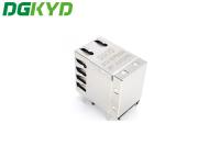 China DGKYD Metal Shielded Cat6a RJ45 Connector 2x1 Stacked 8P10C 1000Base-T with LED for sale