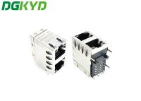 China DGKYD Metal Shielded Cat6a RJ45 Connector 2x1 Stacked 8P10C 1000Base-T with LED for sale