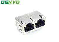 China Double Port 100M Integrated RJ45 Transformer 8-Pin Network Interface with 350μH Inductance and 2250VDC Rating for sale