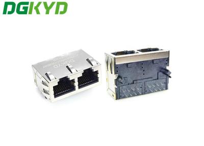 China Double Port 100M Integrated RJ45 Transformer 8-Pin Network Interface with 350μH Inductance and 2250VDC Rating for sale