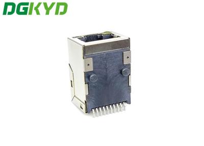 China DGKYD911B031AB2A7S057 RJ45 Ethernet PCB Jack Connector with LED - 10/100/1000BASE-T, 350μH Inductance, 265°C Soldering for sale