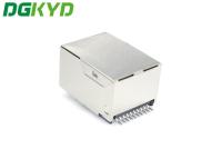 China DGKYD911B031AB2A7S057 RJ45 Ethernet PCB Jack Connector with LED - 10/100/1000BASE-T, 350μH Inductance, 265°C Soldering for sale