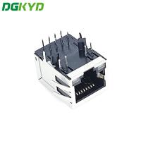 China Single Port RJ45 Female Connector 8P8C 10/100 Base-T with LEDs for sale