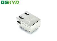 China DGKYD811Q487FN5A2DB057 Shielded RJ45 Modular Jack 8P12 with LED for 10/100/1000BASE-T Ethernet for sale