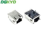 China DGKYD811Q487FN5A2DB057 Shielded RJ45 Modular Jack 8P12 with LED for 10/100/1000BASE-T Ethernet for sale