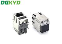 China 1000 Base-T Single Port RJ45 USB2.0 Jack Socket Connector with 100Ω Impedance and 2250VDC Rating for sale