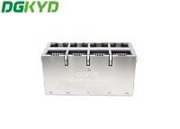 China Shielded 2x4 Multiport RJ45 Female PCB Connector with Integrated Transformer - 8 Port Gigabit Ethernet 265°C Solder for sale