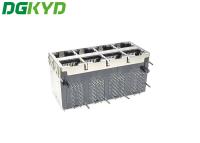 China 2x4 Multi Port Gigabit RJ45 Network Socket with Integrated Filter 350μH Inductance 265°C Soldering for sale