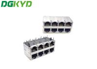 China 2x4 Multi Port Gigabit RJ45 Network Socket with Integrated Filter 350μH Inductance 265°C Soldering for sale