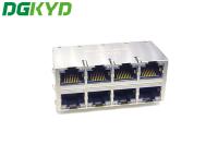 China 2x4 Multi Port Gigabit RJ45 Network Socket with Integrated Filter 350μH Inductance 265°C Soldering for sale