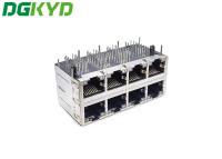China 2x4 Multi Port Gigabit RJ45 Network Socket with Integrated Filter 350μH Inductance 265°C Soldering for sale