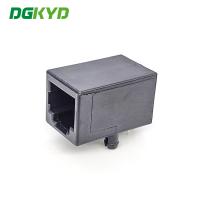 China 5921 Full Plastic RJ11 6P6C Cable Connector with Stiffener - 100Ω Impedance, 1.5Ω DC Resistance for sale