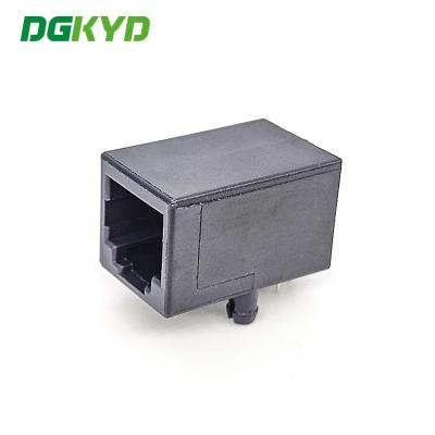 China 5921 Full Plastic RJ11 6P6C Cable Connector with Stiffener - 100Ω Impedance, 1.5Ω DC Resistance for sale