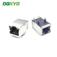 China Gigabit RJ45 Connector Socket 8P10C Right Angle 90 Degree with LED Indicators and 100 Ohm Impedance for sale