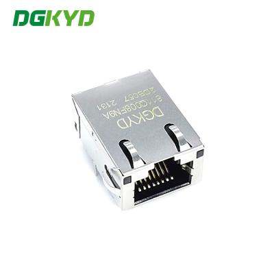 China DGKYD Gigabit Integrated Filter RJ45 Network Connector 12PIN PA66 1000BASE-T for sale