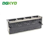 China Network Integrated Filter RJ45 Shielded Connector 1X4  8P8C 6U DIP PCB Mount Style for sale