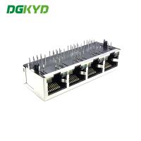 China Network Integrated Filter RJ45 Shielded Connector 1X4  8P8C 6U DIP PCB Mount Style for sale