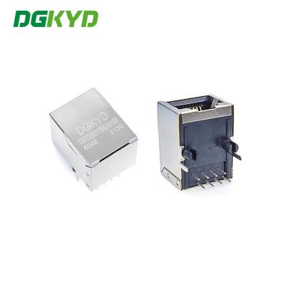China RJ45 Network Port Connector 1x1 8P8C 30U Gold Plating Shielded Jack for 10/100/1000BASE-T for sale