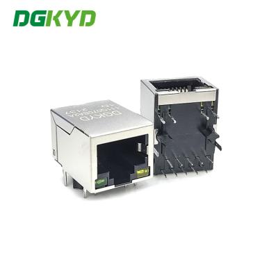 China DGKYD111Q070BA2A1D Gigabit Ethernet RJ45 Transformer 10-Pin with LED and Shielding 1000BASE-T for sale