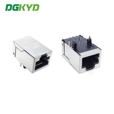 China DGKYD RJ45 Connector with Magnetics 1 Port 8PIN Tab UP 100 Base-T Shielded 10p8c for sale