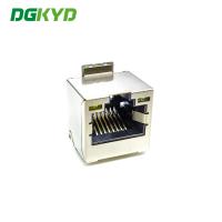 China RJ45 Network Port Connector 1X1 8P8C SMD LCP with LED 10/100/1000BASE-T for sale