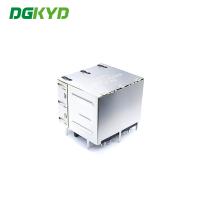 China 6U 2x2 Multi-Port Gigabit RJ45 Modular Socket with Filter - 10/100/1000BASE-T, 2250VDC Withstand Voltage for sale