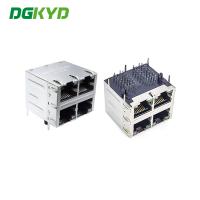 China 6U 2x2 Multi-Port Gigabit RJ45 Modular Socket with Filter - 10/100/1000BASE-T, 2250VDC Withstand Voltage for sale