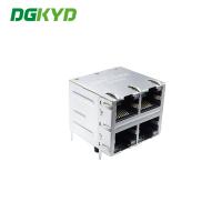 China 2x2 Multi Port Gigabit RJ45 Network Socket with Integrated Filter - 10/100/1000BASE-T, -40℃ to 85℃ Operating Range for sale