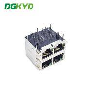 China 2x2 Multi Port Gigabit RJ45 Network Socket with Integrated Filter - 10/100/1000BASE-T, -40℃ to 85℃ Operating Range for sale