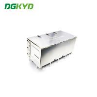 China 2×4 Multiport Ethernet RJ45 Connector with 10-Pin Female Jack, 1000BASE-T Support and 265°C Wave Soldering for sale