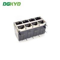 China 2×4 Multiport Ethernet RJ45 Connector with 10-Pin Female Jack, 1000BASE-T Support and 265°C Wave Soldering for sale