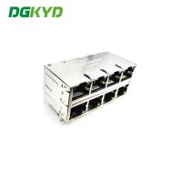 China 2×4 Multiport Ethernet RJ45 Connector with 10-Pin Female Jack, 1000BASE-T Support and 265°C Wave Soldering for sale