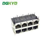 China 2×4 Multiport Ethernet RJ45 Connector with 10-Pin Female Jack, 1000BASE-T Support and 265°C Wave Soldering for sale
