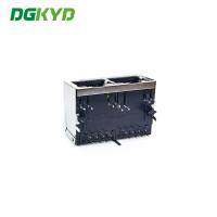 China DGKYD112B002AA2A1D3 RJ45 Socket 1x2 Port 8P8C 100M Shielded Connector with LED Indicators for sale
