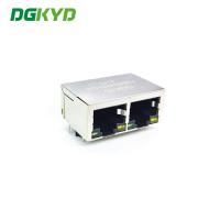 China DGKYD112B002AA2A1D3 RJ45 Socket 1x2 Port 8P8C 100M Shielded Connector with LED Indicators for sale