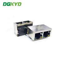 China DGKYD112B002AA2A1D3 RJ45 Socket 1x2 Port 8P8C 100M Shielded Connector with LED Indicators for sale