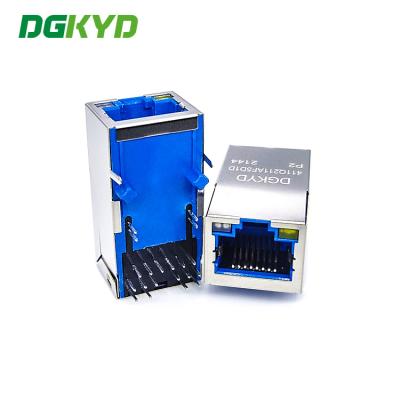 China 2.5G Integrated Magnetic RJ45 Shielded Connector 33mm with POE and LED Indicators for 10/100/1000BASE-T Networks for sale