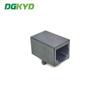 China Rectangle 6P6C RJ11 Cable Connector Full Plastic Without Light 6 Positions for sale