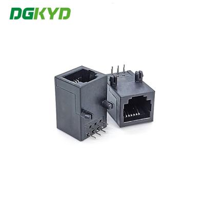 China Rectangle 6P6C RJ11 Cable Connector Full Plastic Without Light 6 Positions for sale