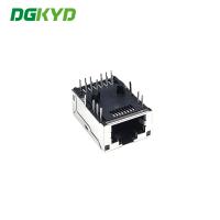 China Two Color Light DIP RJ45 12 Pin Socket Connector PA66 Material for sale