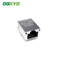 China Two Color Light DIP RJ45 12 Pin Socket Connector PA66 Material for sale