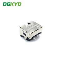 China SMD RJ45 Single Port Ethernet Connector 8P8C Shielded 10/100/1000BASE-T for sale