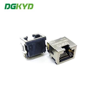 China SMD RJ45 Single Port Ethernet Connector 8P8C Shielded 10/100/1000BASE-T for sale
