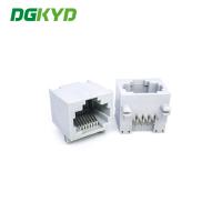 China Off White 8P8C 1.5AMP RJ45 Single Port PCB Mount Connector with 100Ω Impedance and 2250VDC Rating for sale