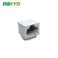 China Off White 8P8C 1.5AMP RJ45 Single Port PCB Mount Connector with 100Ω Impedance and 2250VDC Rating for sale