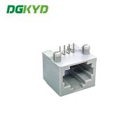 China Off White 8P8C 1.5AMP RJ45 Single Port PCB Mount Connector with 100Ω Impedance and 2250VDC Rating for sale