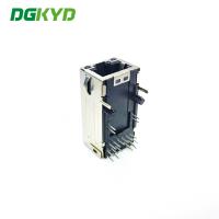 China DGKYD411Q200AB2A2DPC057 50U 5G RJ45 Shielded Connector Single Port with 12 Positions and Gold 6u-50u Plating for sale