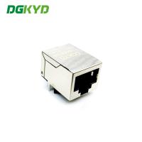 China Gigabit PBT 8 Pin RJ45 Connector Single Port Without LED Brass Shield 1000BASE-T for sale